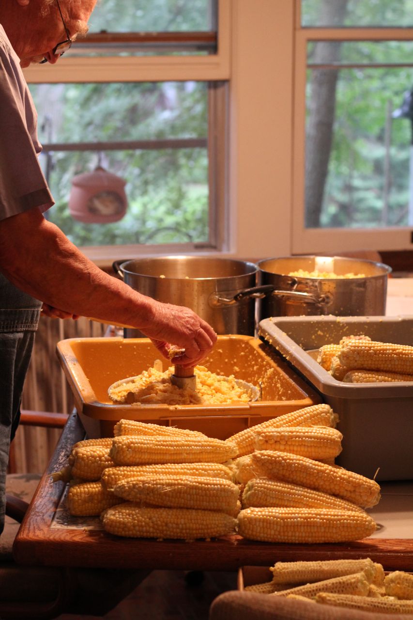 Oh Yeah. Putting up sweet corn. Sweet sticky goodness ...